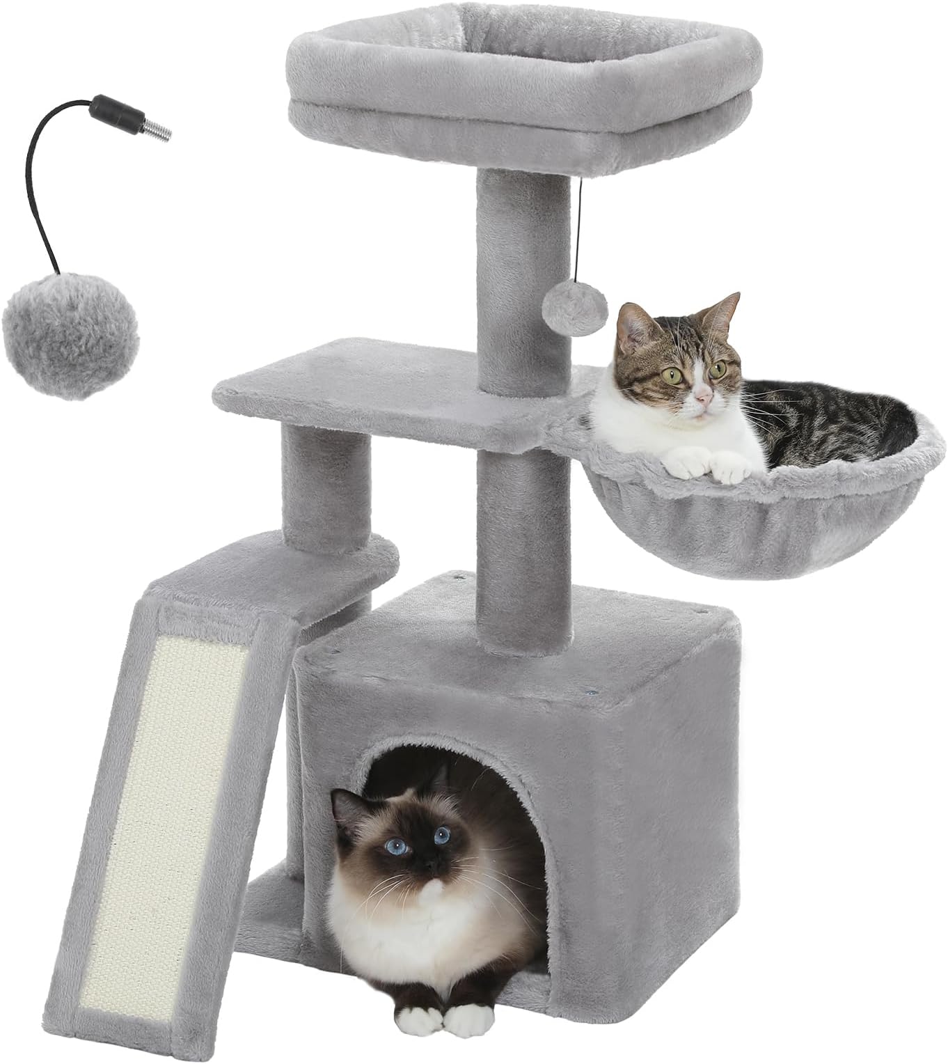 Amazon.com : Small Cat Tree for Indoor Cats, 28Inch Tall Plush Cat Tree ...