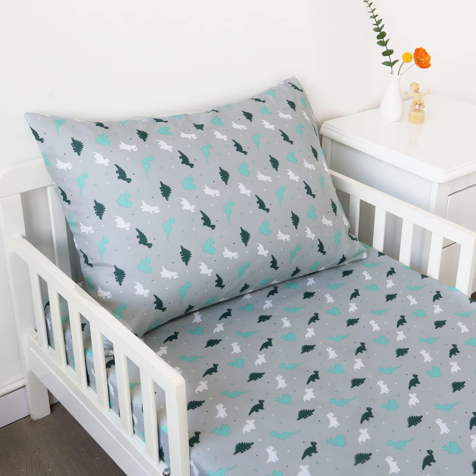 Amazon.com: 3 Piece 100% Cotton Toddler Sheet Pillowcase Set for Boys ...