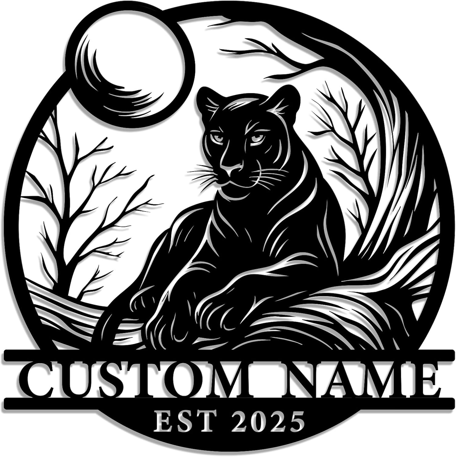 Amazon.com: Custom Panther Metal Sign Decor – Personalized Fierce ...