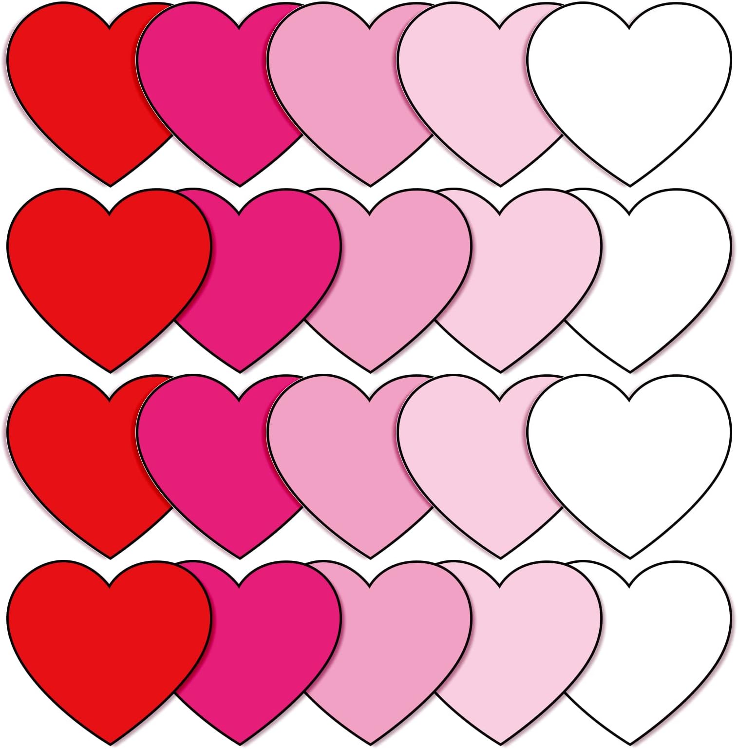 Amazon.com: Whaline 45Pcs Valentine's Day Heart Cutouts 5.9in Large ...