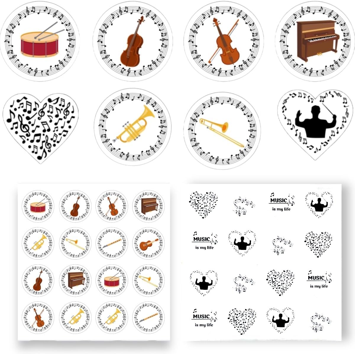 Amazon.com: Bright Creations Music Note Stickers, Sticker Sheets ...