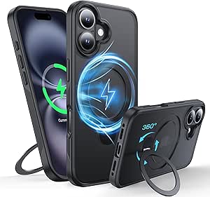 Amazon.com: FNDMIL 360°Rotatable Magnetic Ring for iPhone 16 Case Compatible with MagSafe [Non ...