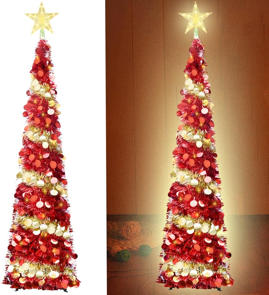 Amazon.com: Pop-Up Artificial Christmas Tree, Collapsible Pencil ...