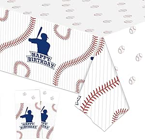 Amazon.com: KFJBPB 2 Packs Baseball Tablecloth Plastic 54 X 108Inch ...