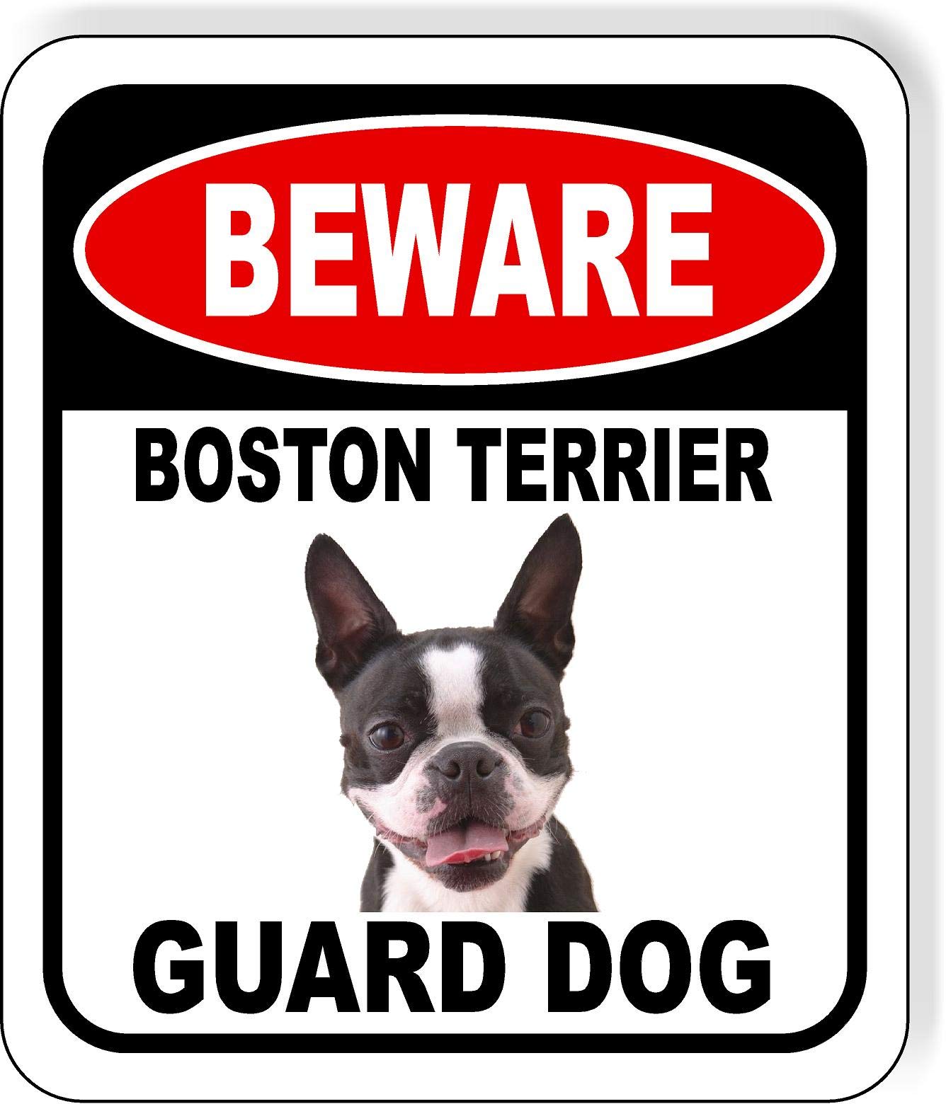 Amazon.com : BEWARE BOSTON TERRIER GUARD DOG Aluminum Composite Outdoor ...
