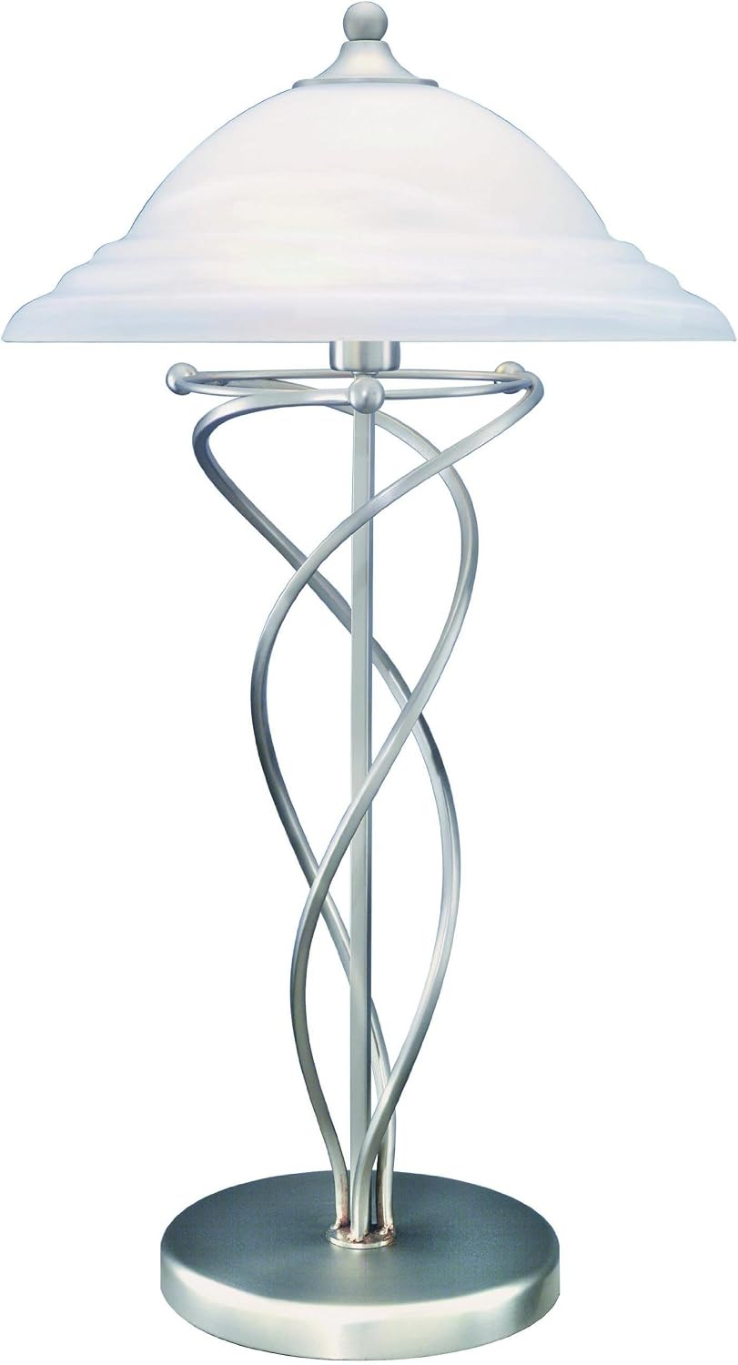 Lite Source LS-3640SS Table Lamp with Cloud Glass Shades, Steel Finish ...