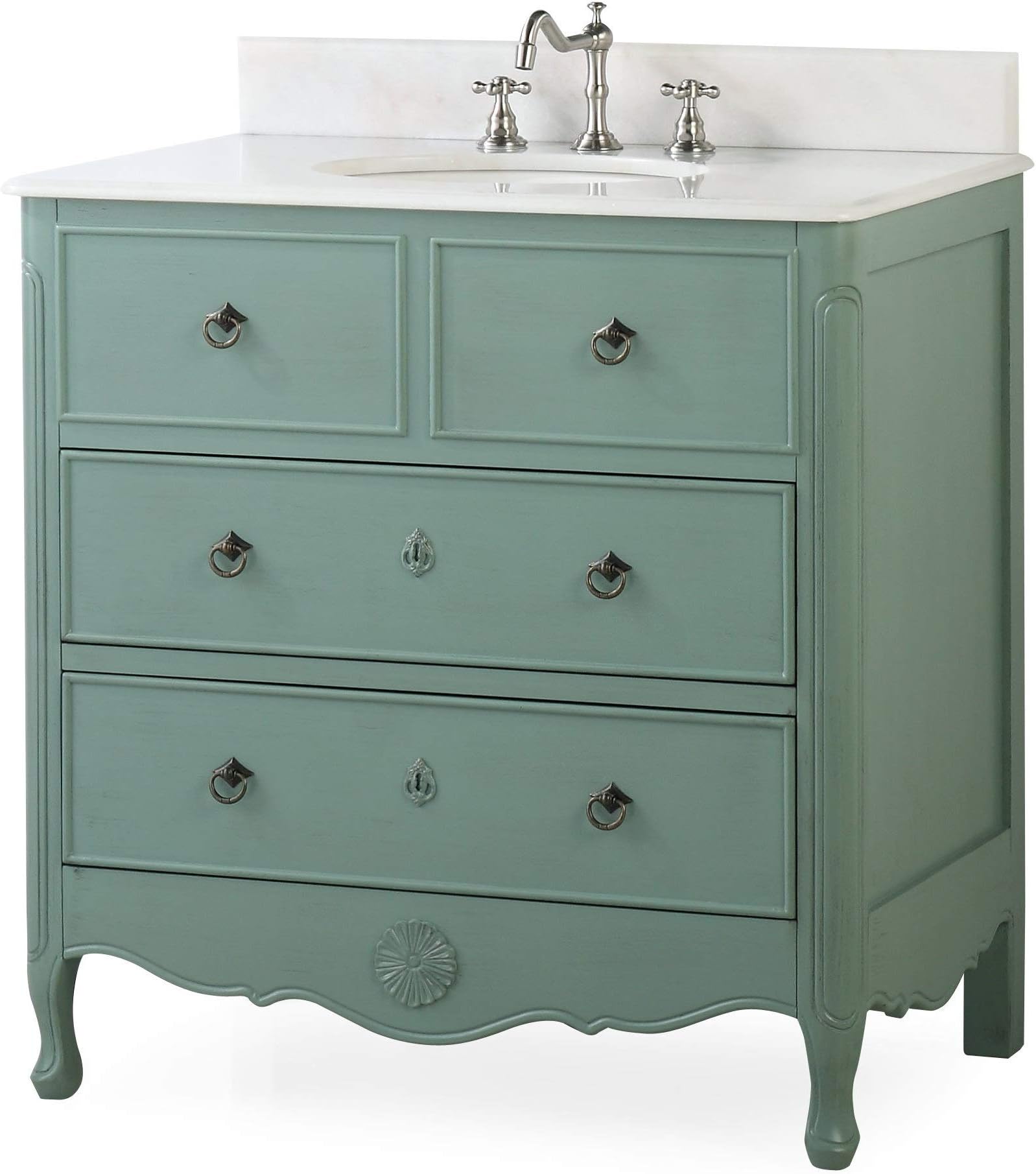 36” Asian-Inspired All Wood Construction Akira Vessel Sink Bathroom ...