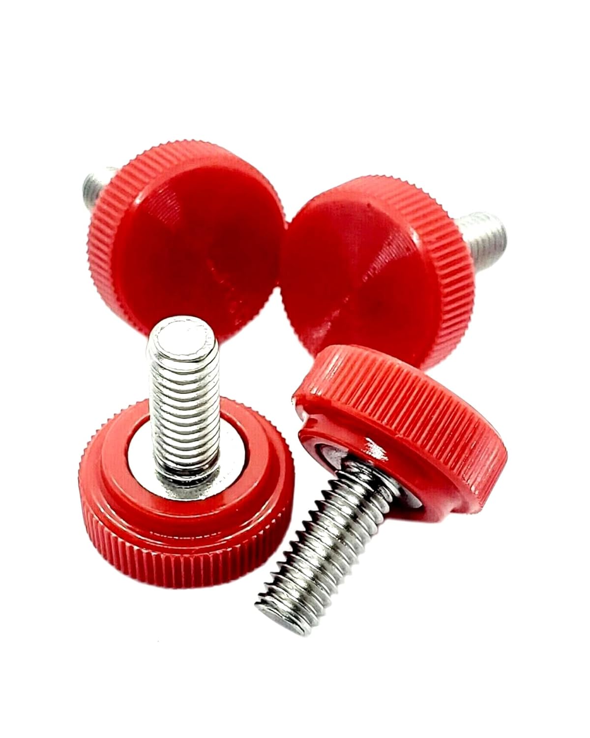 M4 x 12mm Red Thumb Screws with Knurled Knob - 4mm Knurled Thumb Screw - SS Thumb Screw M4 ...