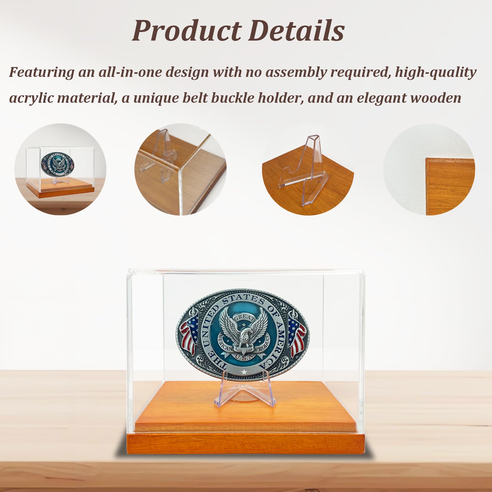 Snapklik.com : Belt Buckle Display Case Under 3.8 Inches Tall,Clear ...