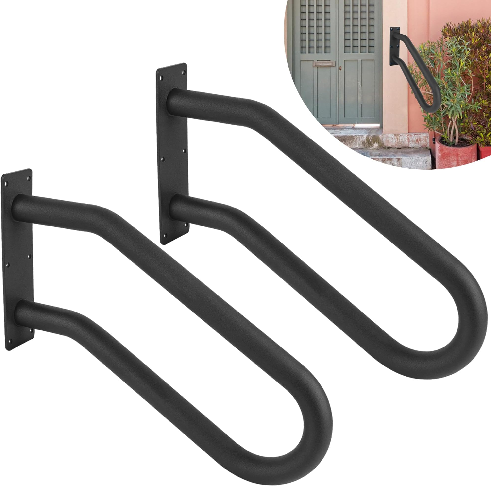 Wdwlbsm 2 Pcs Handrails for Outdoor Steps Stair Railing Indoor ...