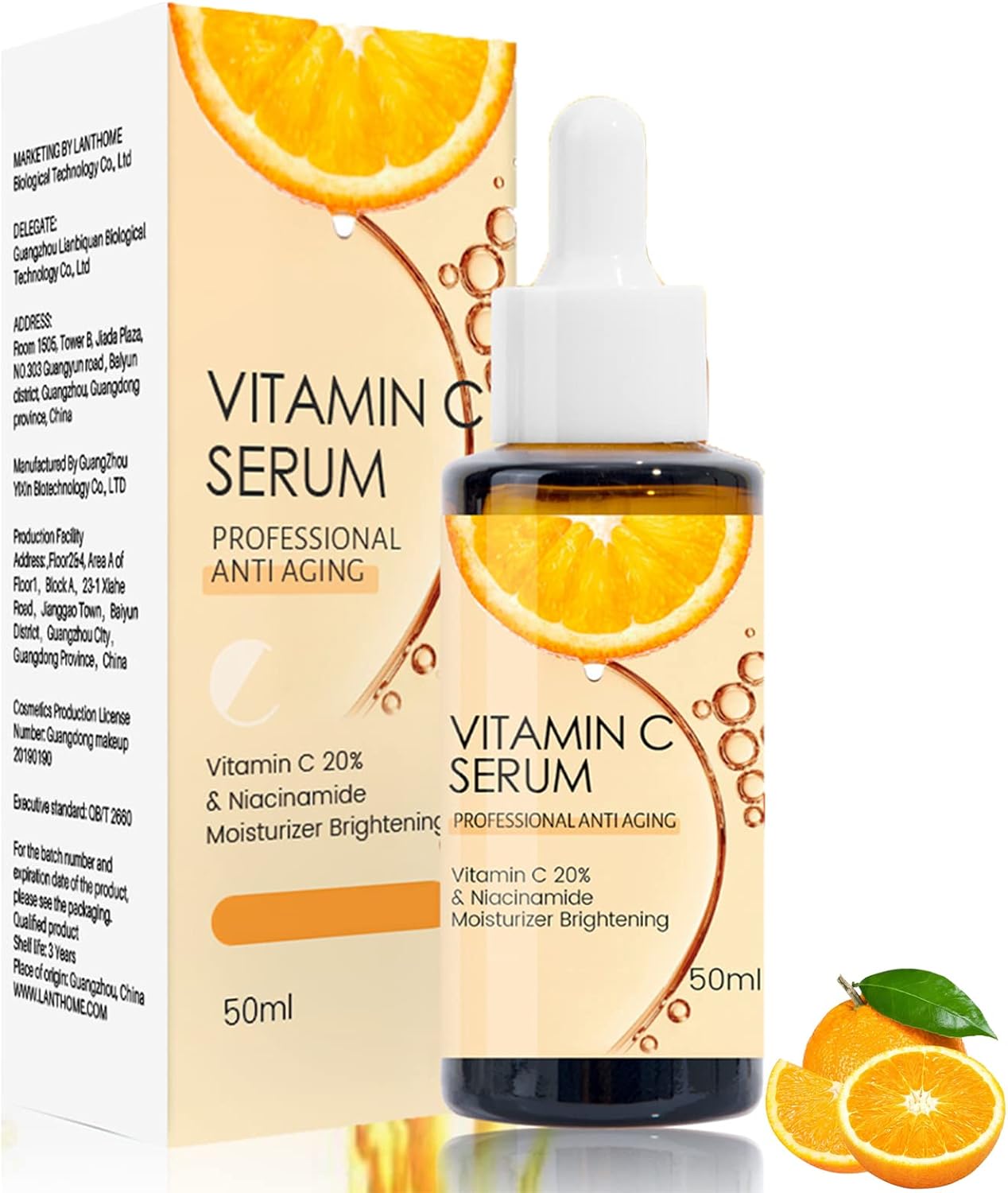 Vitamin C Serum For Face with Hyaluronic Acid, 20% Vitamin C ...