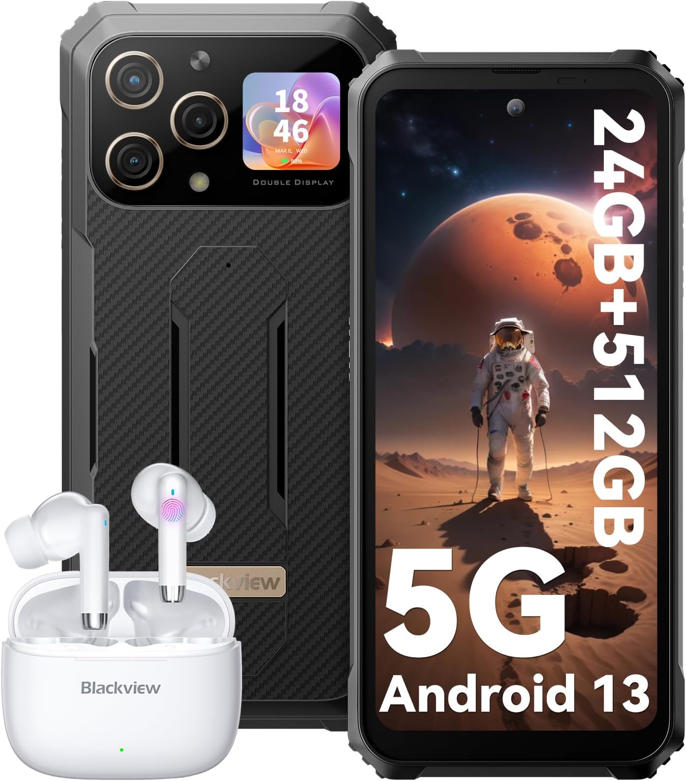 Amazon.com: Blackview BL8000 5G Rugged Smartphone Unlocked 2024, 24GB ...