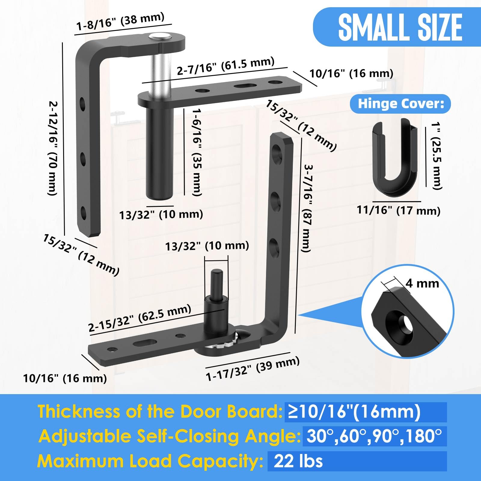 Snapklik.com : MeBantoo Heavy-Duty Self Closing Saloon Door Hinges, 304 ...