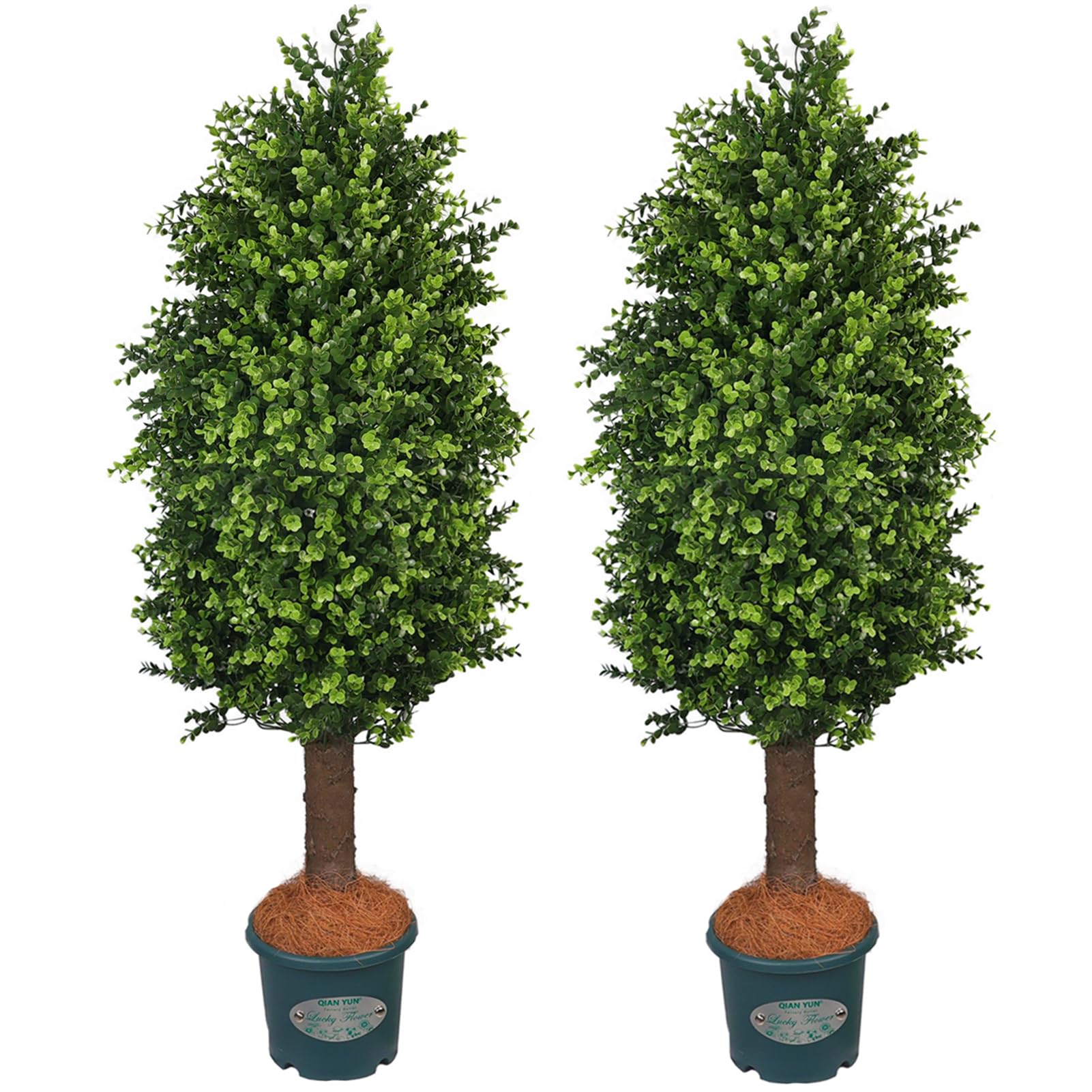 Amazon.com - Artificial Boxwood Topiary Tree in Pot-2 Pack UV Resistant ...