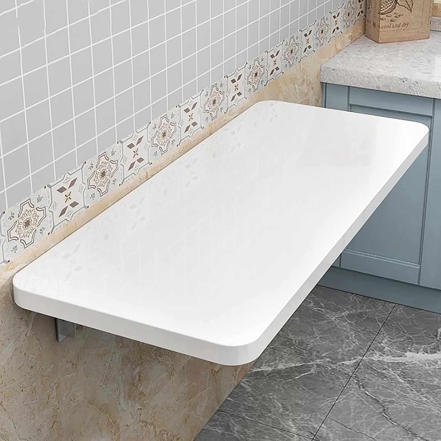 Amazon.com: Wall Mounted Floating Folding Table, Wood Wall Mounted ...