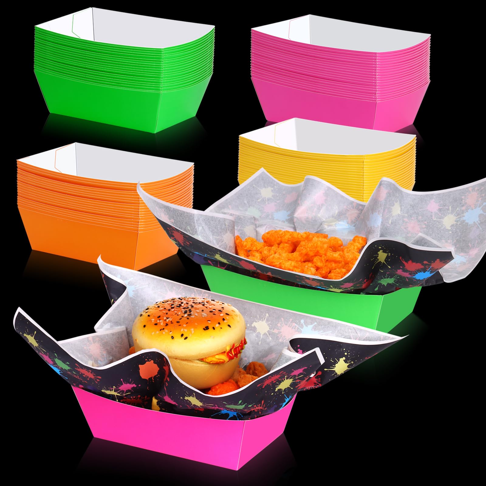 Amazon.com: 160pcs Neon Glow Party Supplies Serves 80 Neon Glow Party ...