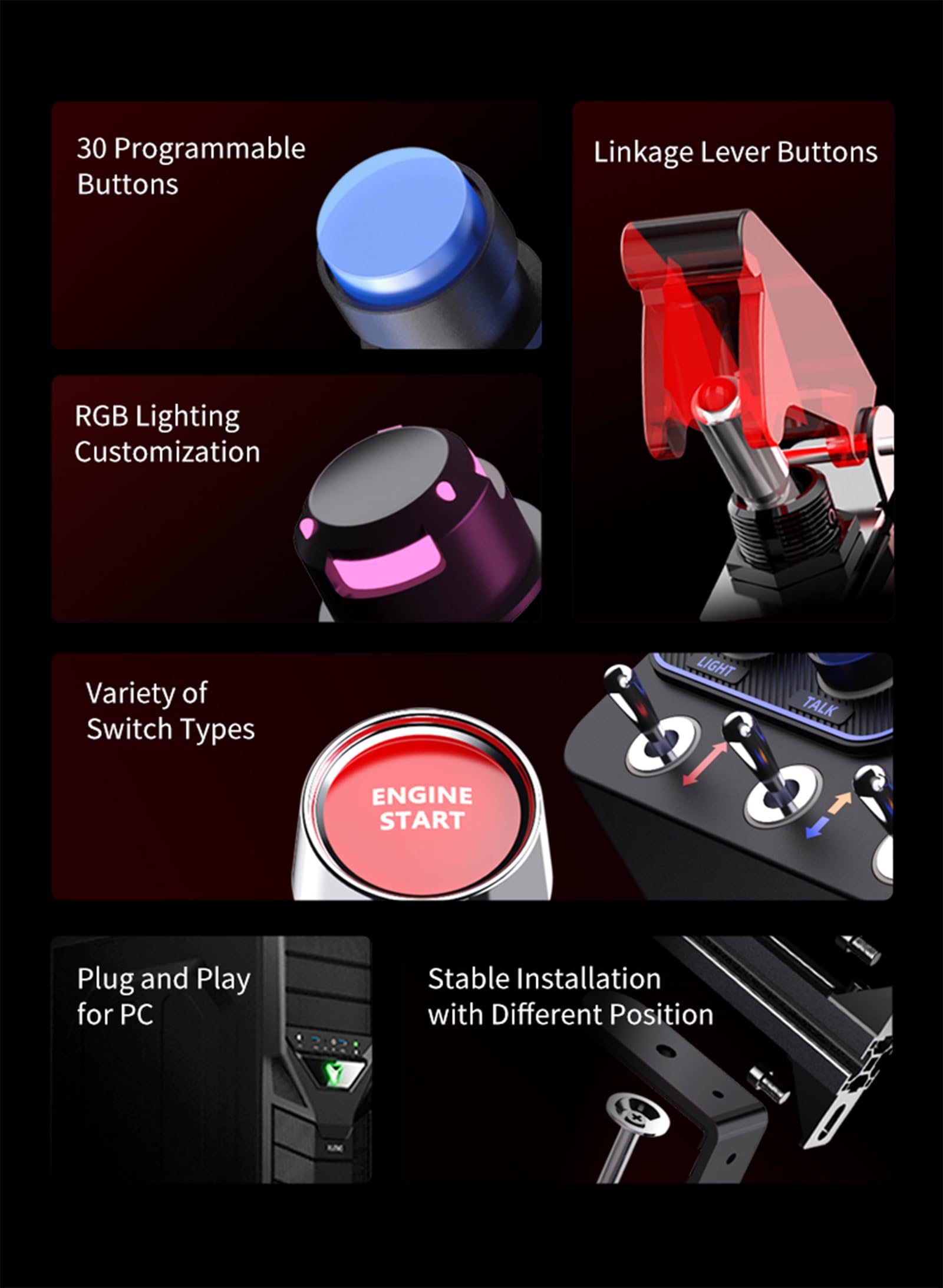 Snapklik.com : PXN CB1 Racing Button Box PC USB Simulation Racing ...
