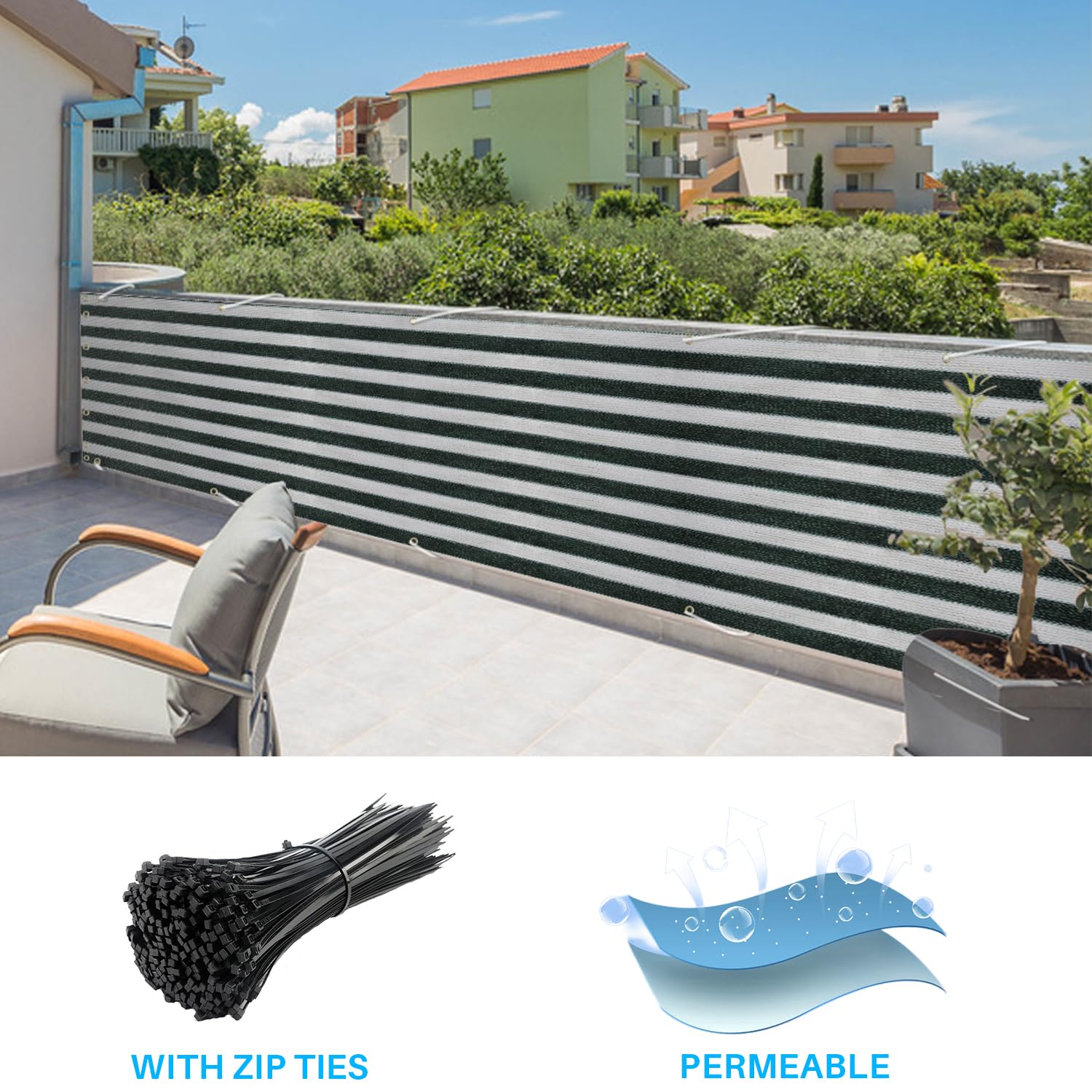 Snapklik.com : Patio 3 X 25 Balcony Privacy Screen Apartment Railing ...