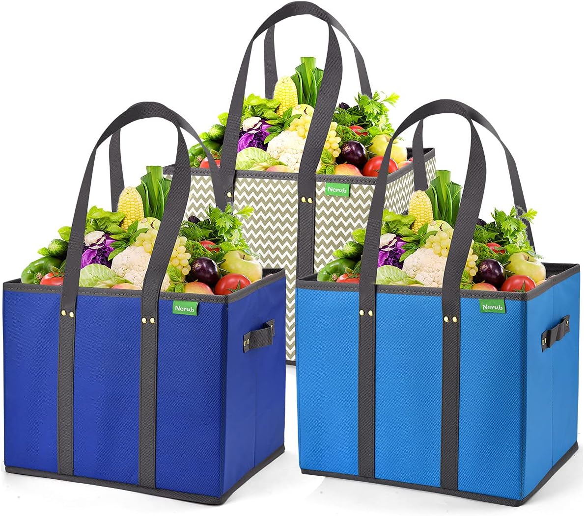 Amazon.com: BAG-THAT! 4pk Reusable Grocery Bags Shopping Bags Tote Box ...