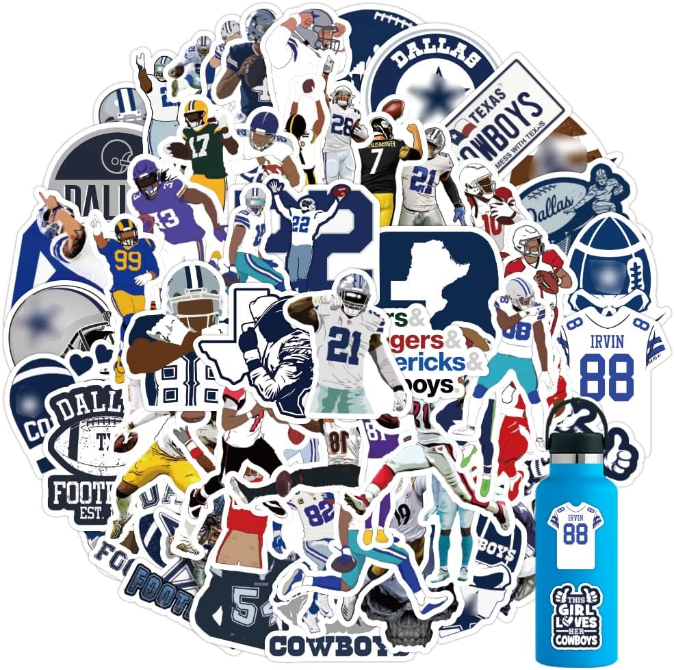 Amazon.com: Puaishiye American Football Stickers for Water Bottles, 102 ...