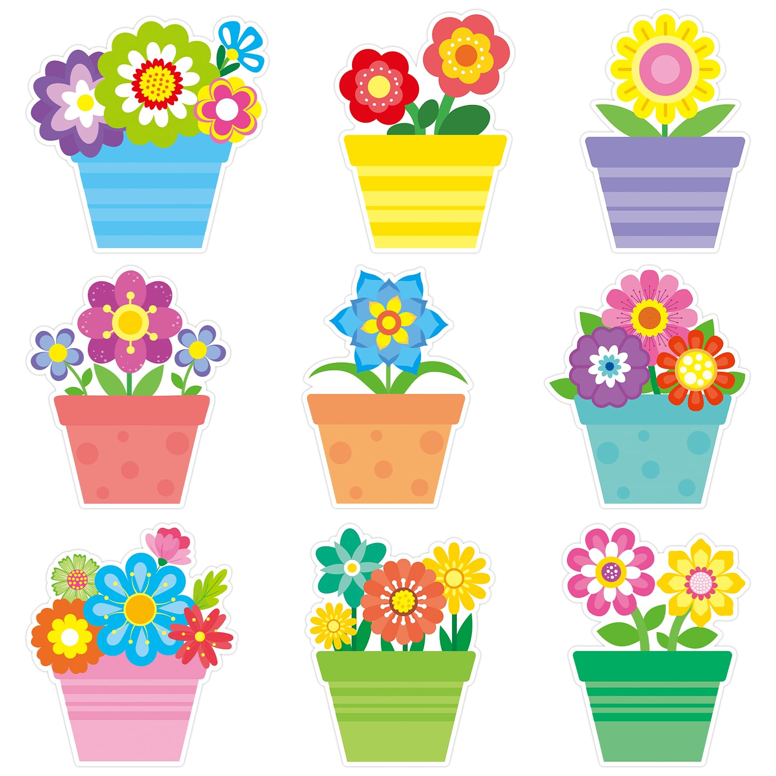 Amazon.com: 45 Pcs Springtime Flower Cutouts Flower Craft Cutouts ...
