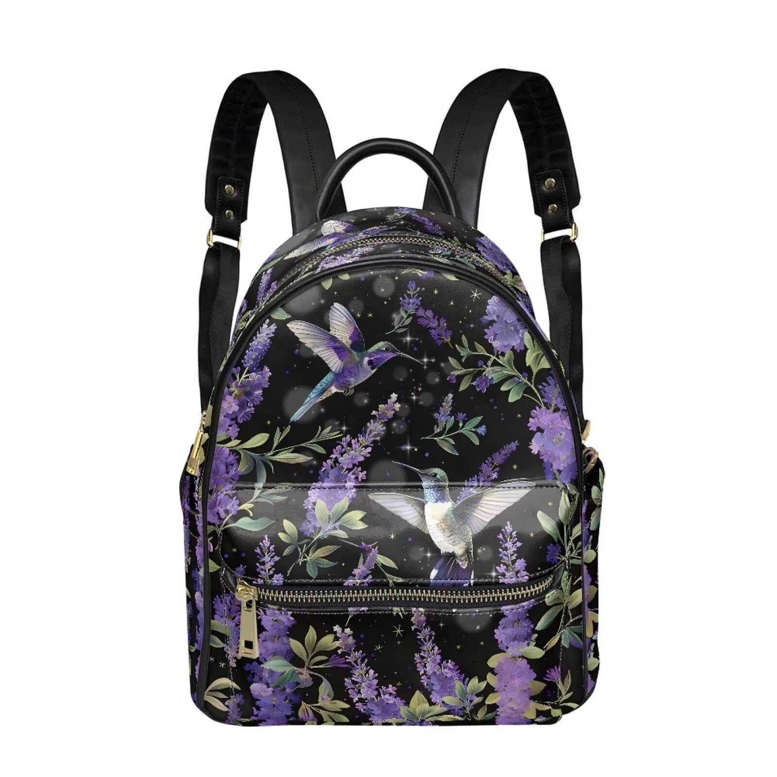 Amazon.com | Snilety Purple Hummingbird Leather Backpack for Women ...