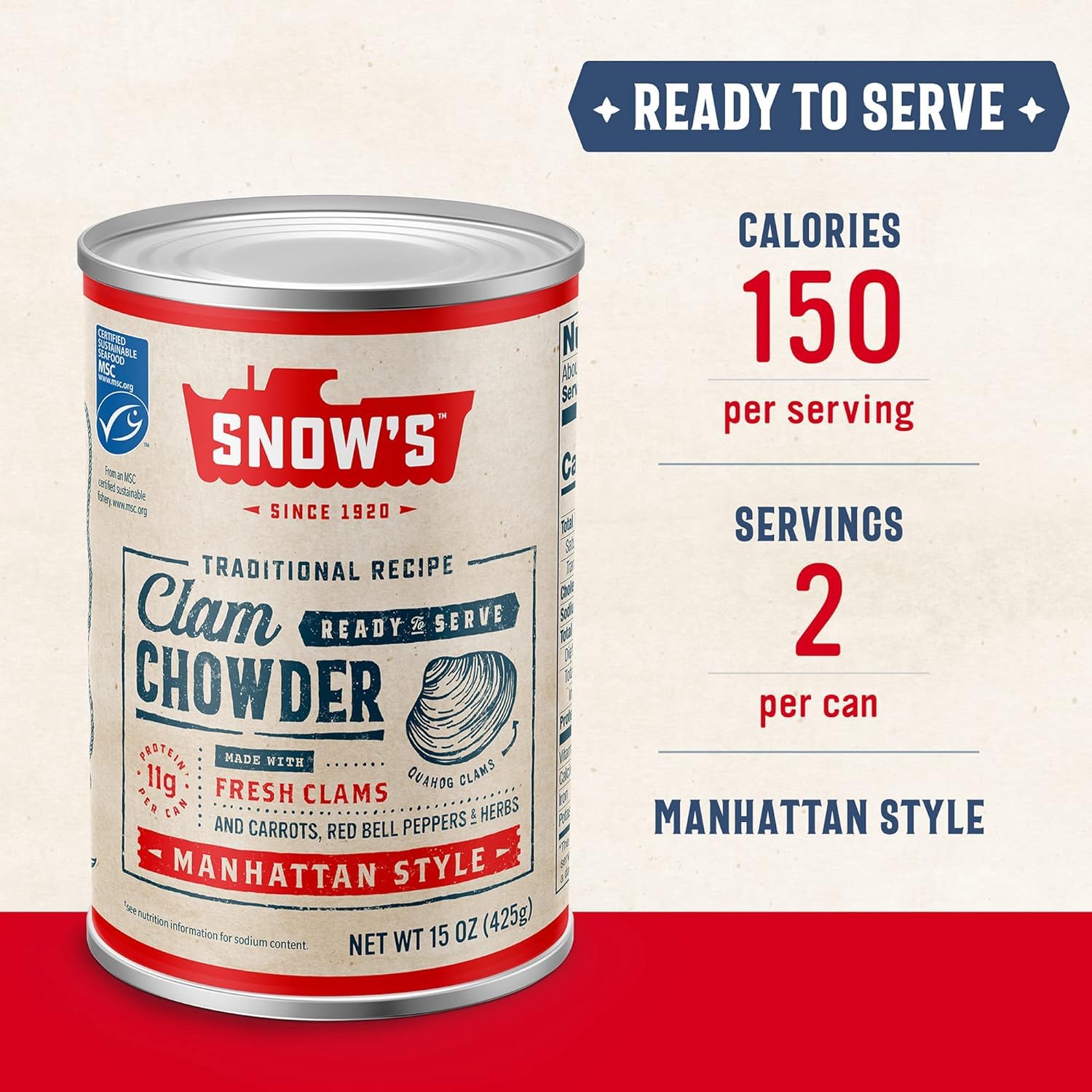 Snapklik.com : Snows Manhattan Clam Chowder, 15 Oz Can