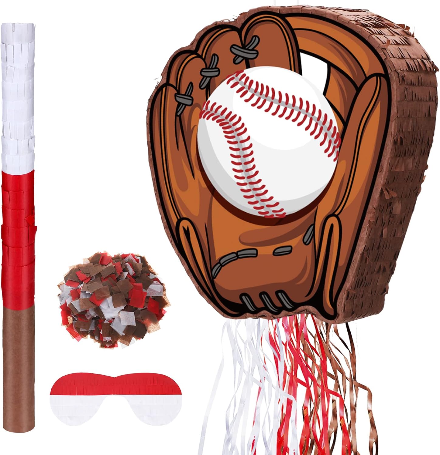 Amazon.com: Baseball Piñata with Blindfold Bat for Birthday Party ...