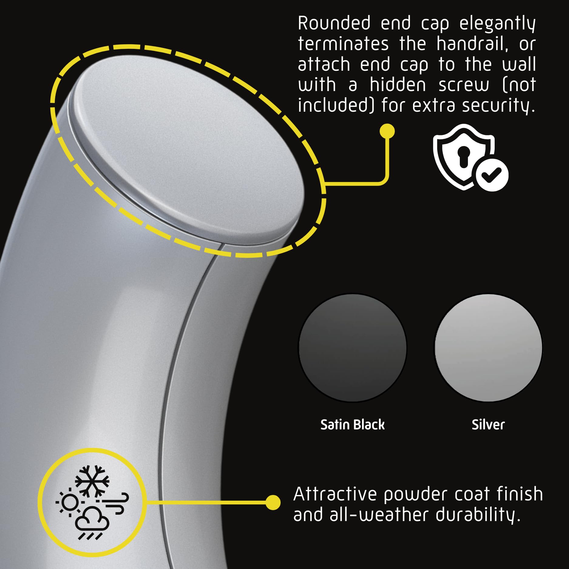 Snapklik.com : Promenaid ADA Wall Return Kit - Silver Finish - 90 Bend ...