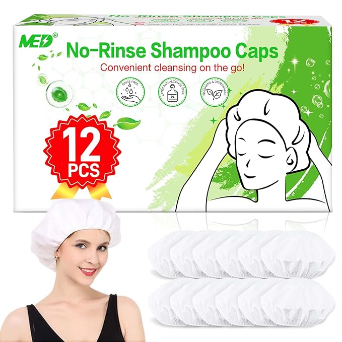Amazon.com : Shampoo Caps No Rinse Waterless Hair Washing Shower Caps ...