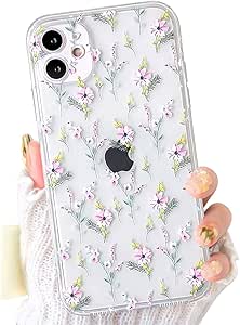 Amazon.com: NITITOP Compatible with iPhone 12 Mini Case Clear Cute Stylish Flower Floral Design ...