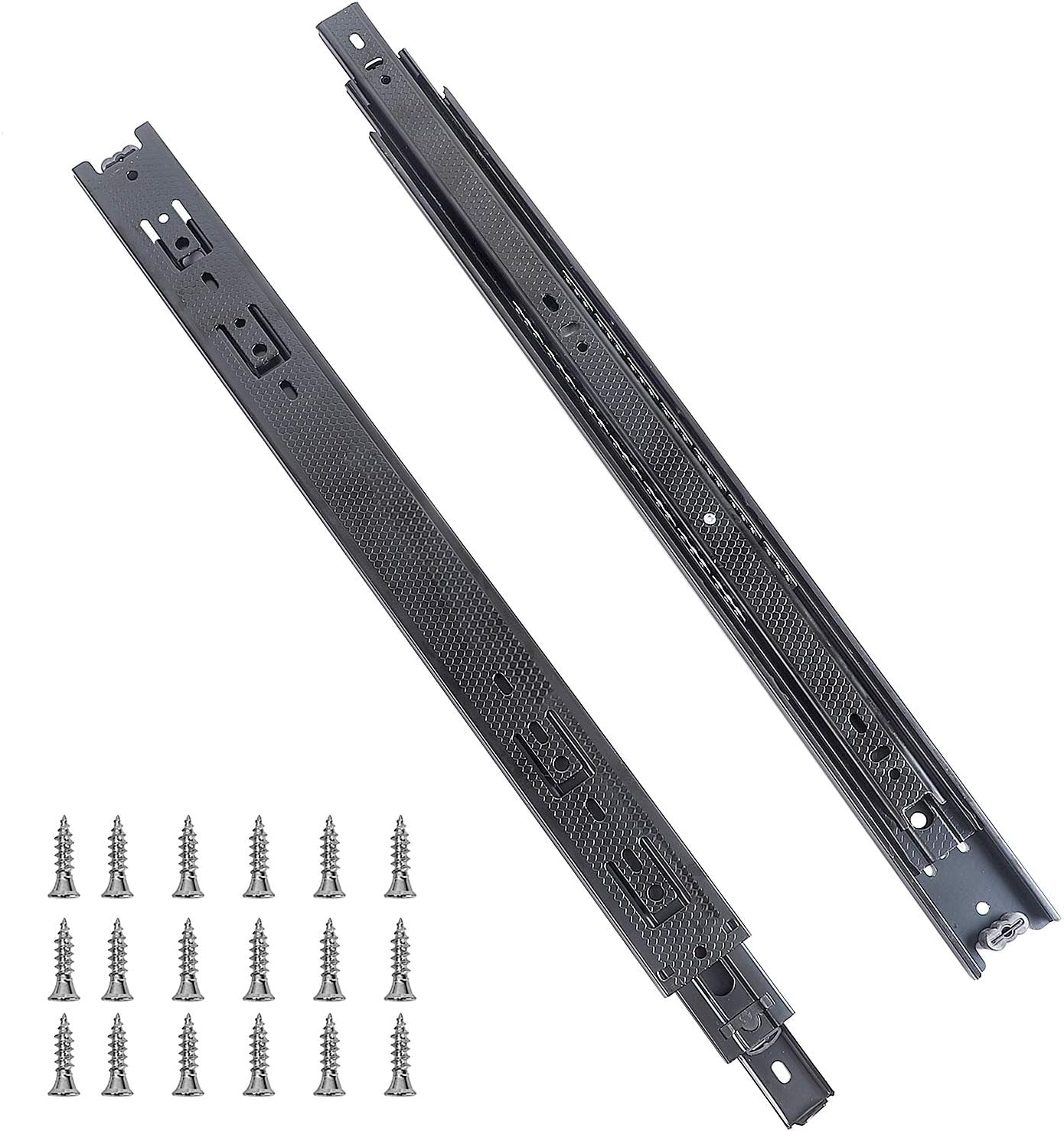 KINJOEK 2PCS 18 Inch Drawer Slides, Load Capacity 100lbs Full Extension ...