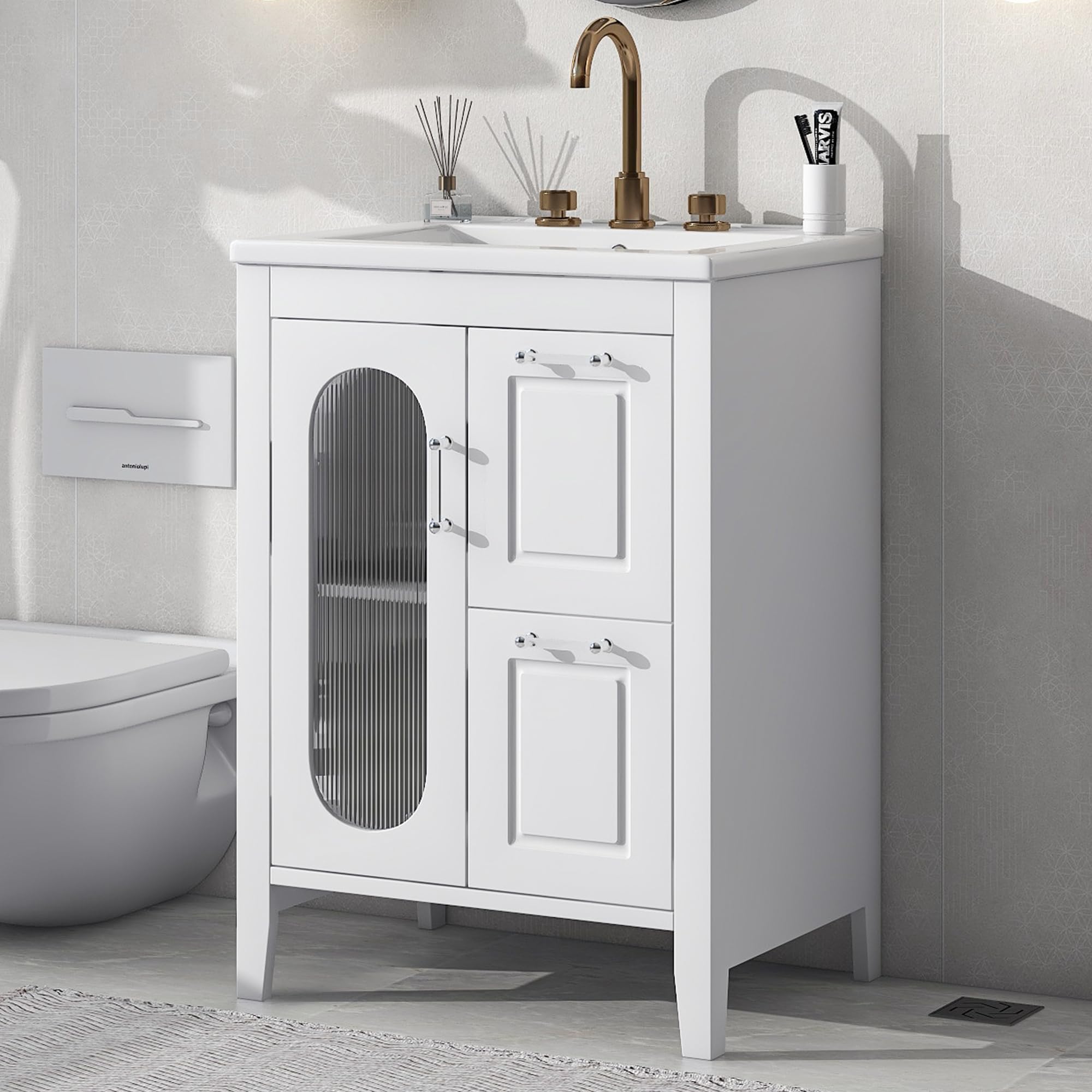 Amazon.com: Harper & Bright Designs 30" Bathroom Vanity with Sink, Free ...