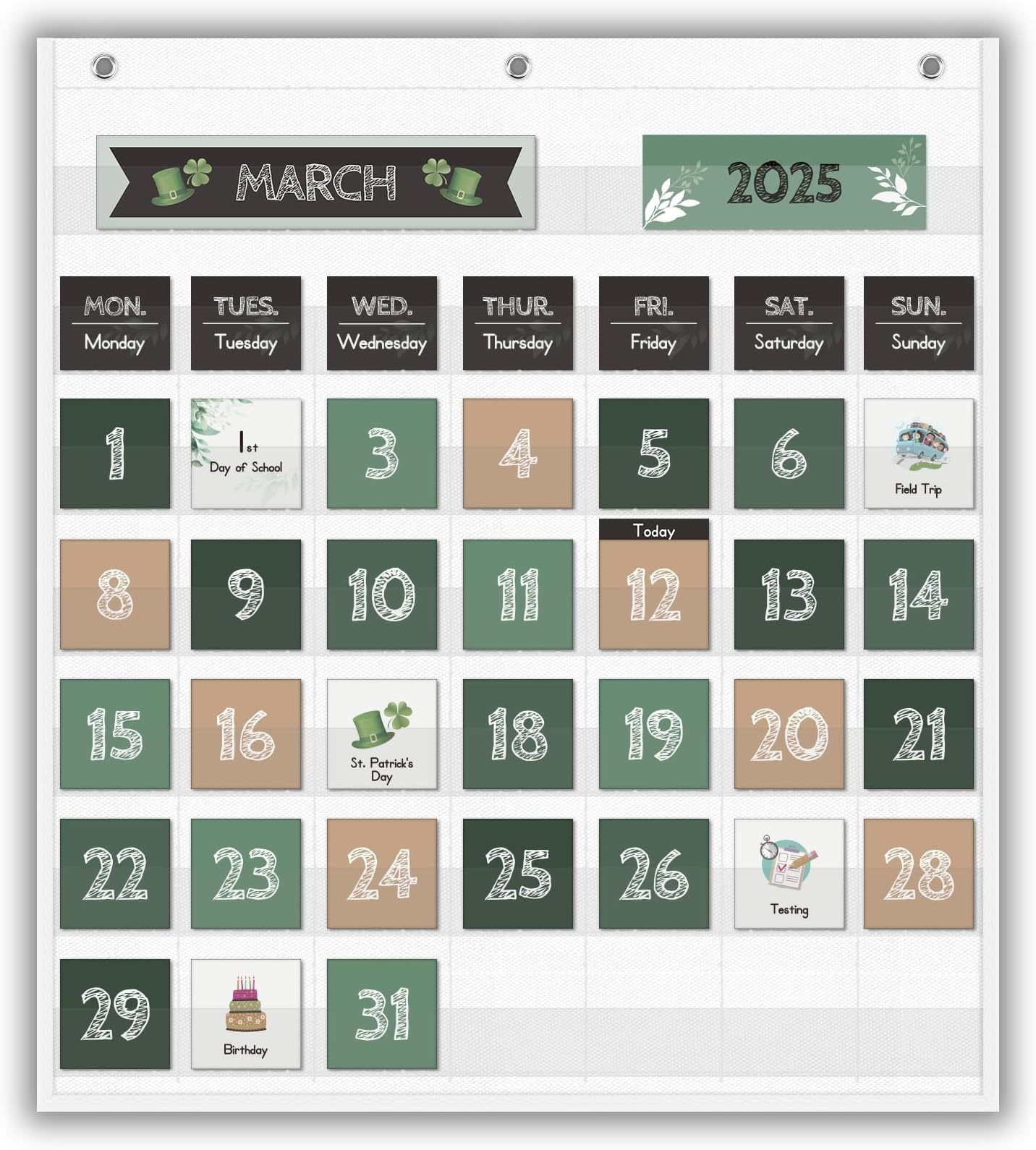 Amazon.com: The Ultimate Classroom Calendar Pocket Chart for Kids ...