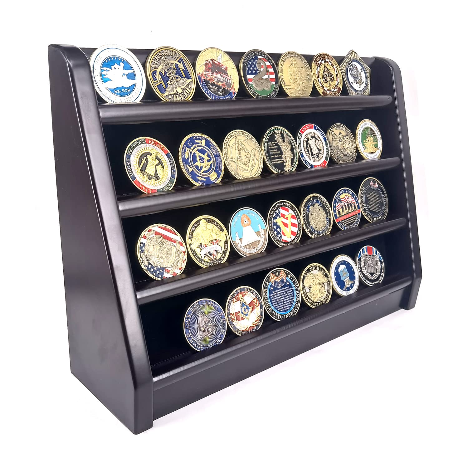 Amazon.com: Glamtune 4 Rows Military Challenge Coin Display Stand ...