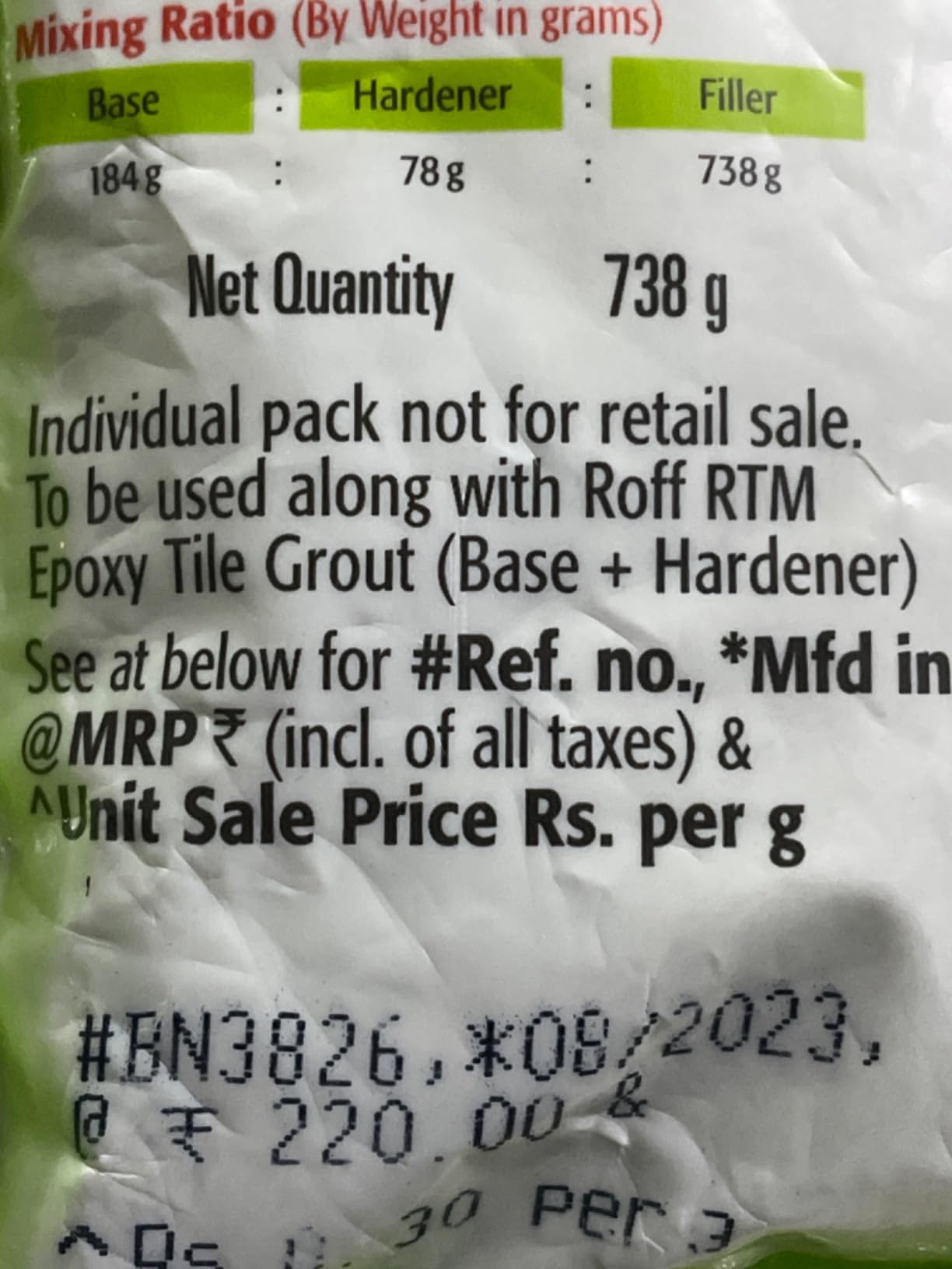 Pidilite Roff Rainbow Tile Mate Epoxy (Base + Hardener) & Filler to ...