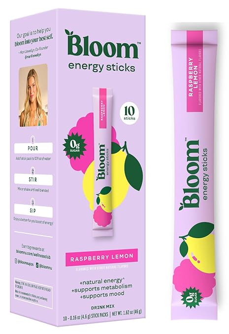 Amazon.com : Bloom Nutrition Energy Drink Powder Packets, Sugar Free ...