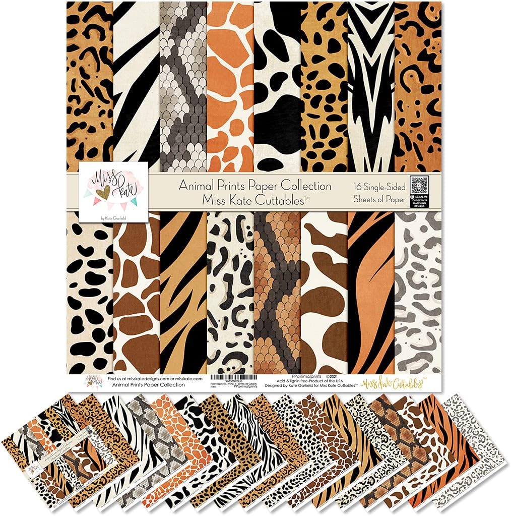 Amazon.com: Pattern Paper Pack - Animal Prints - Scrapbook Premium ...