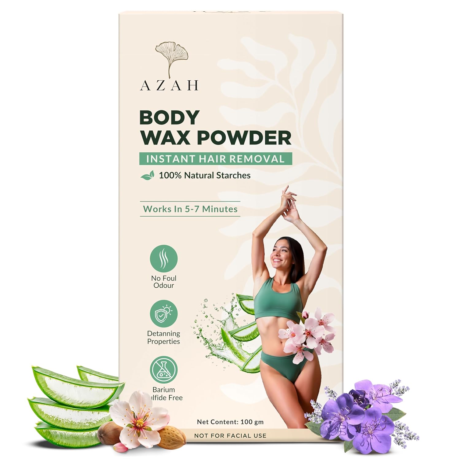 Azah Bikini Wax Powder for Women [100gm]| Painless Hair Removal in 5–7 ...
