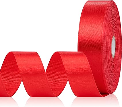 Amazon.com: Aoropo Red Satin Ribbon 1 Inch, 60 Yards Red Fabric Ribbon ...
