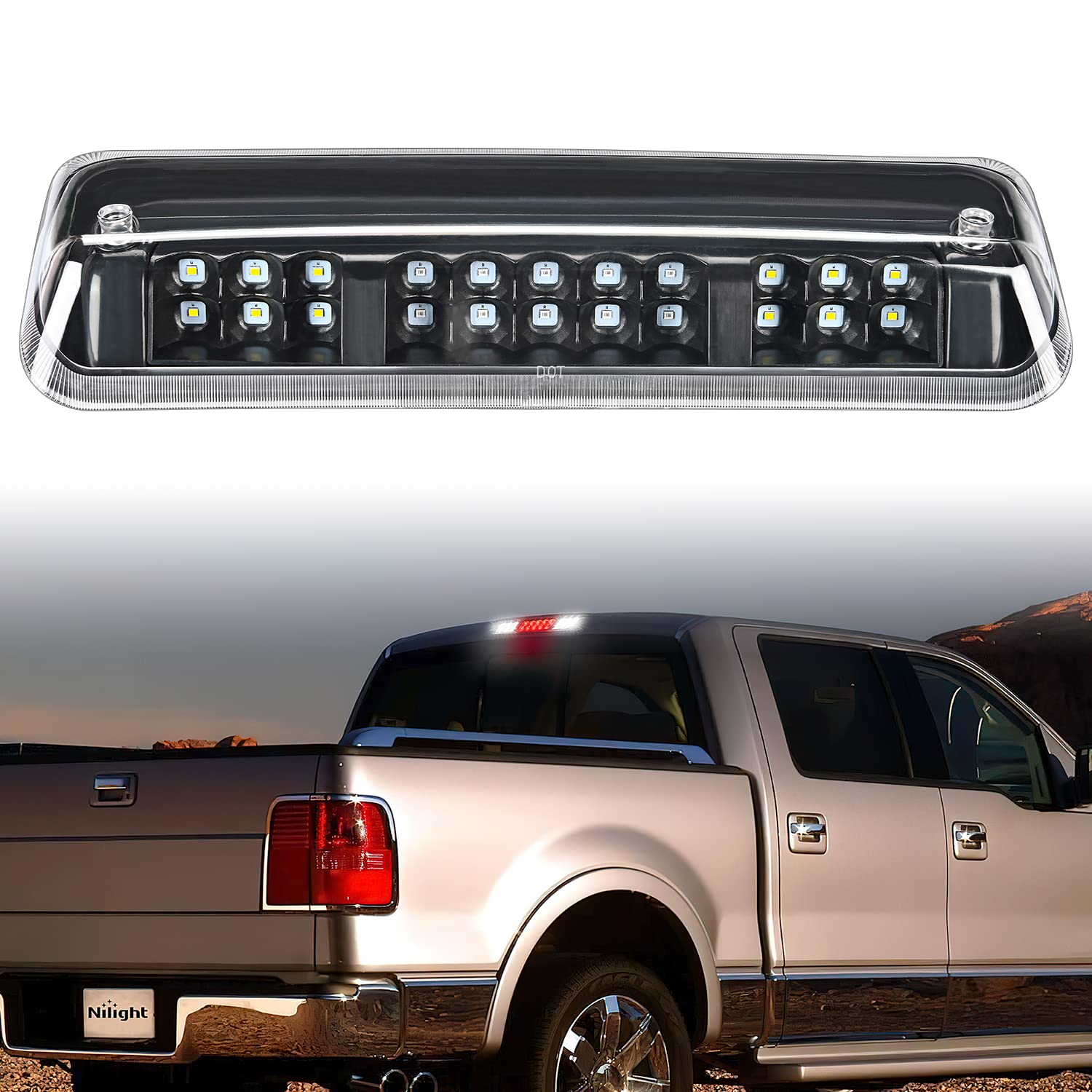 Amazon.com: Nilight Third Brake Light Tail High Mount 3rd Stop Cargo ...