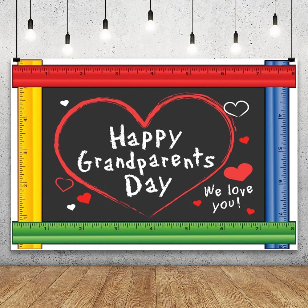 Amazon.com : Leowefowa Happy Grandparents Day Photography Backdrop ...