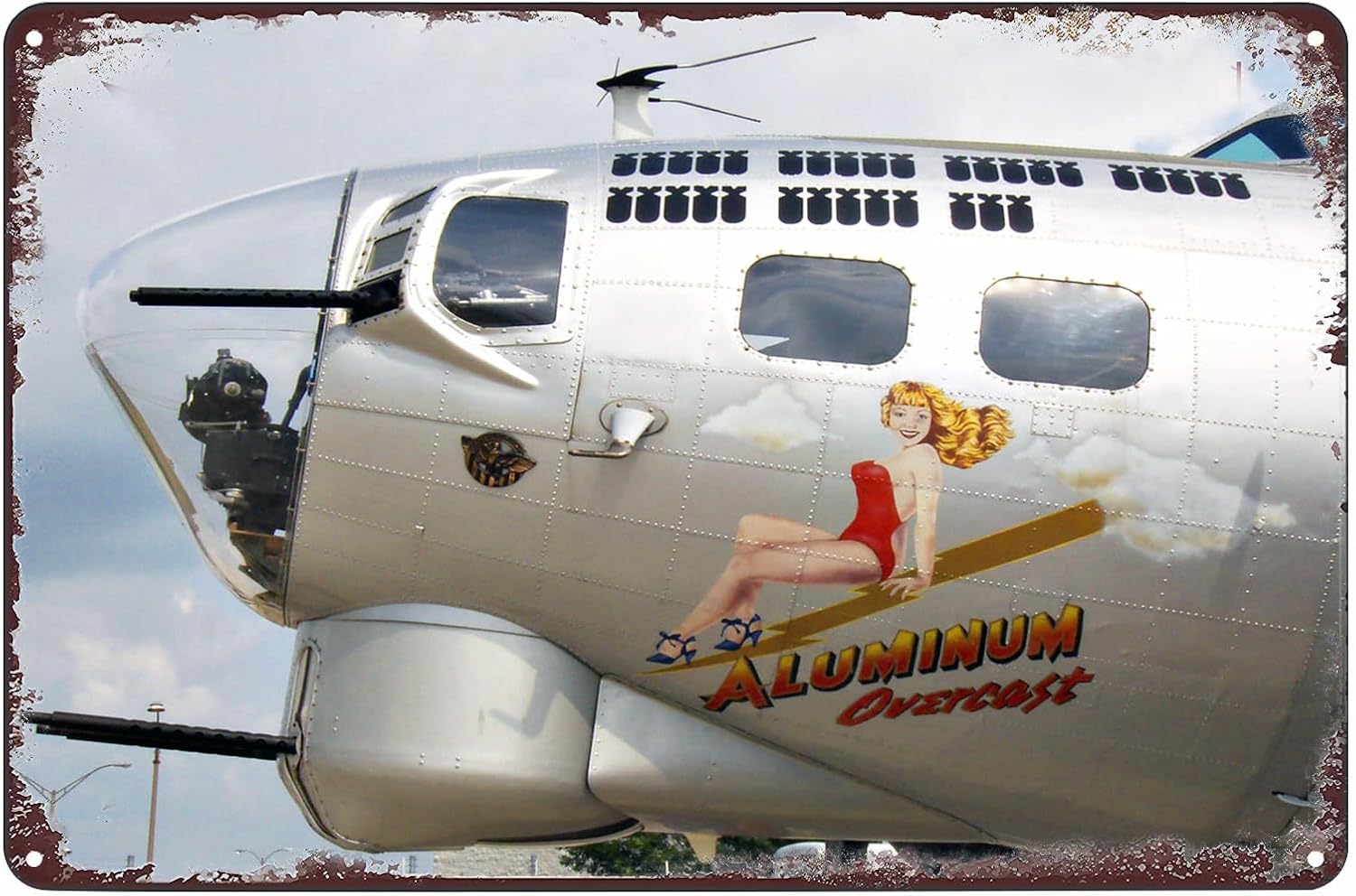 Amazon.com: Pin up Girl Aviation Nose Art Metal Poster Vintage Airplane ...