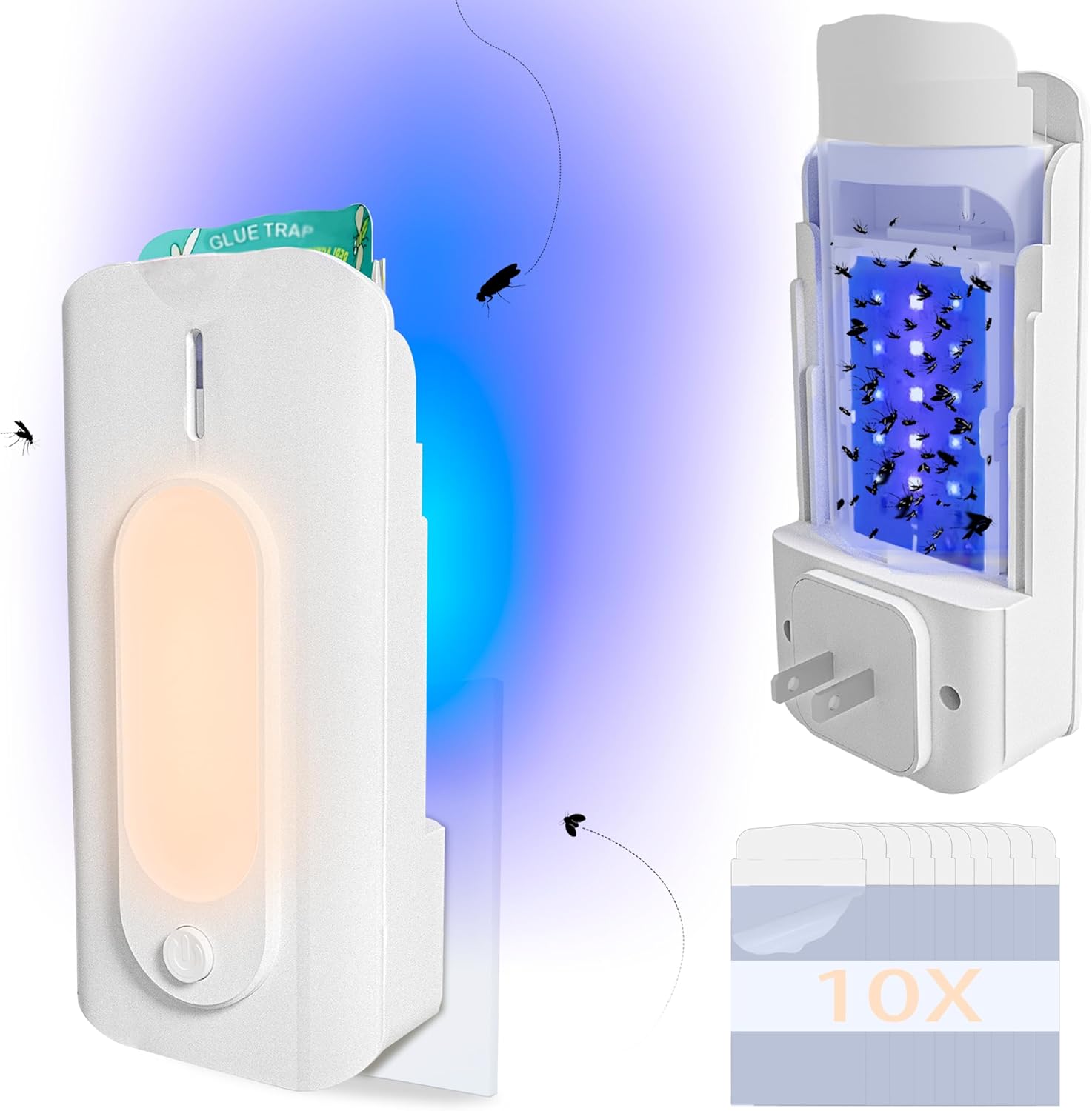 Amazon.com : 2-in-1 Plug in Indoor Fly Trap with Night Light,Silent Bug ...
