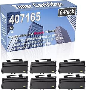 Amazon.com: Credibility Store 6-Pack (Black) Compatible High Capacity 407165 Toner Cartridge ...