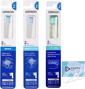 Amazon.co.jp: Omron Replacement Brushes SB-172 SB-142 SB-132 2 Each (6 Total), Plaque Removal ...