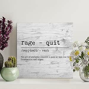 Amazon.com: Rage - Quit Definition Wood Sign Rage - Quit Definition ...