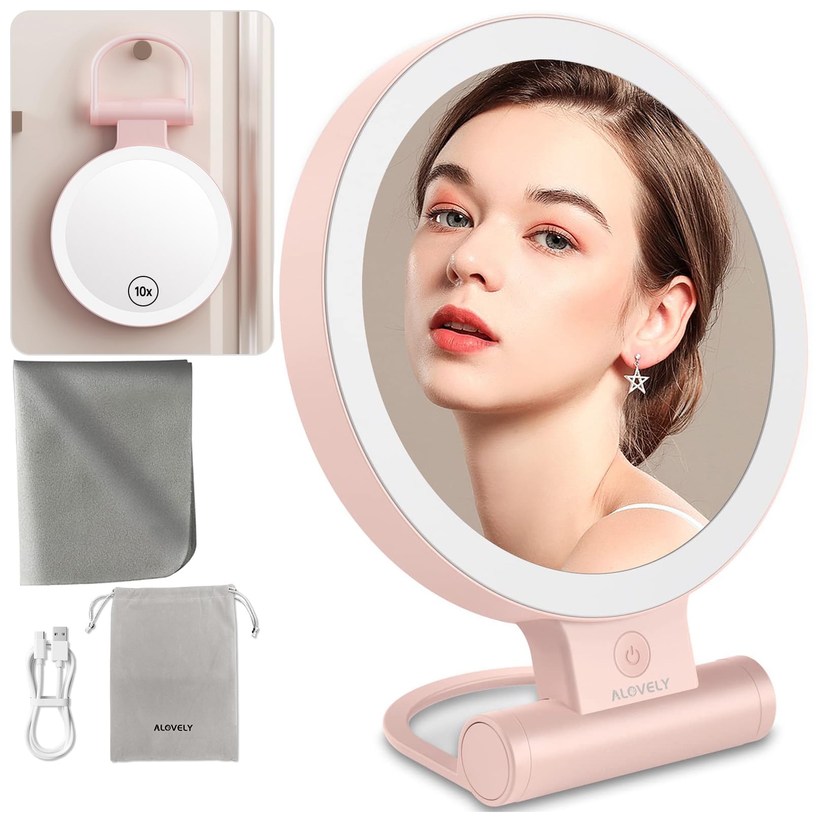 Amazon.com: Alovely Travel Magnifying Mirror with Light, Lighted Makeup ...