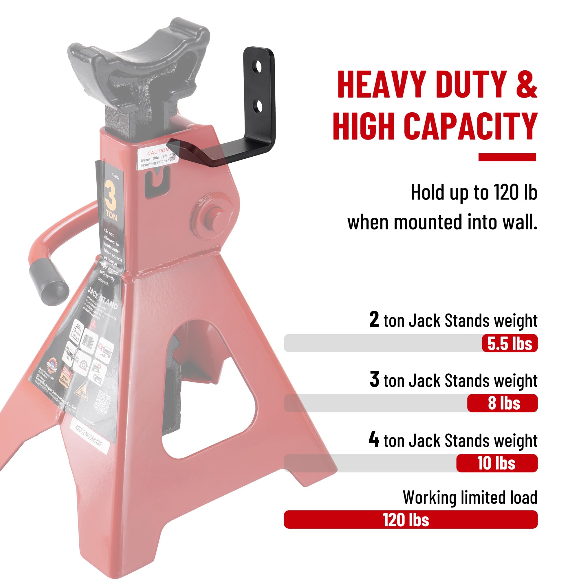 Snapklik.com : 8 Pack Jack Stands Wall Mount Organizer Bracket Hook ...