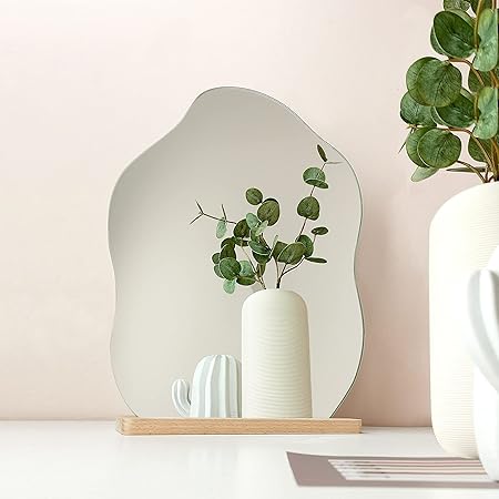 Amazon.com - Glass Make up Mirror for Room Decor Aesthetic, Cloud ...